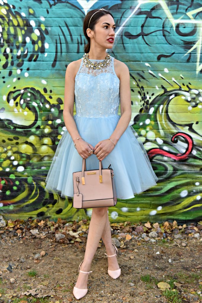 ana pastel blue tulle lace dress - Faded Spring