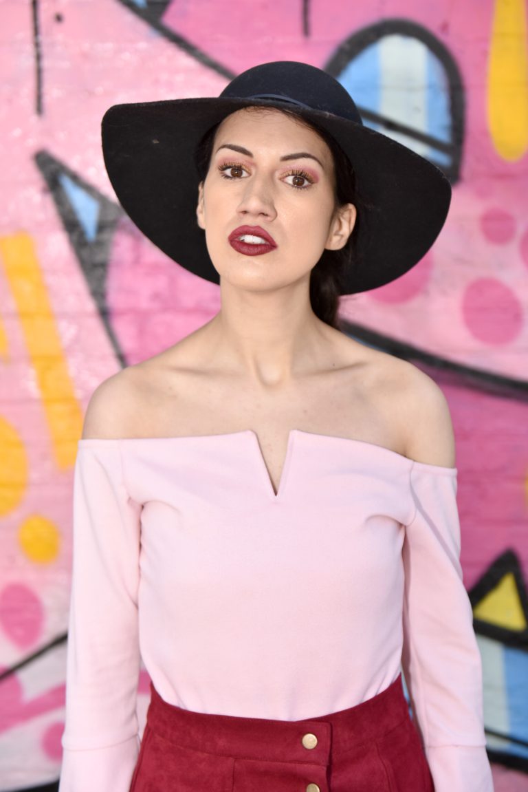 ana pink off the shoulder bardot top quiz - Faded Spring