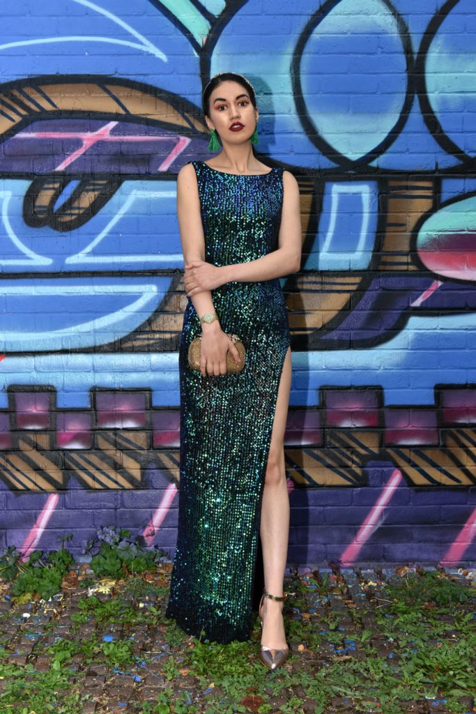 ana green maxi sequin gown - Faded Spring
