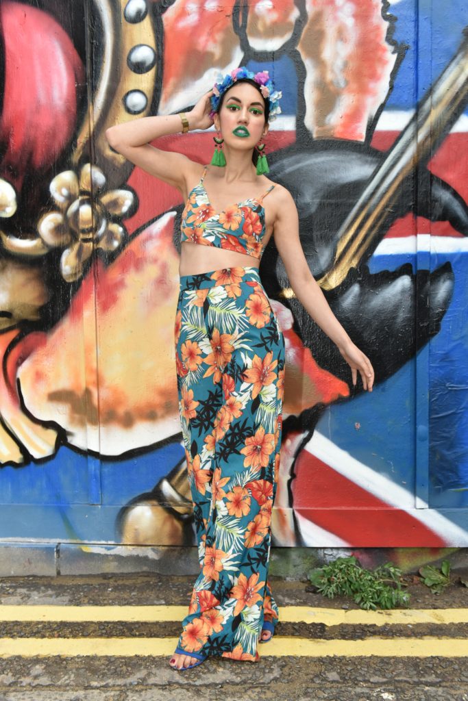 ana green blue floral co ord - Faded Spring