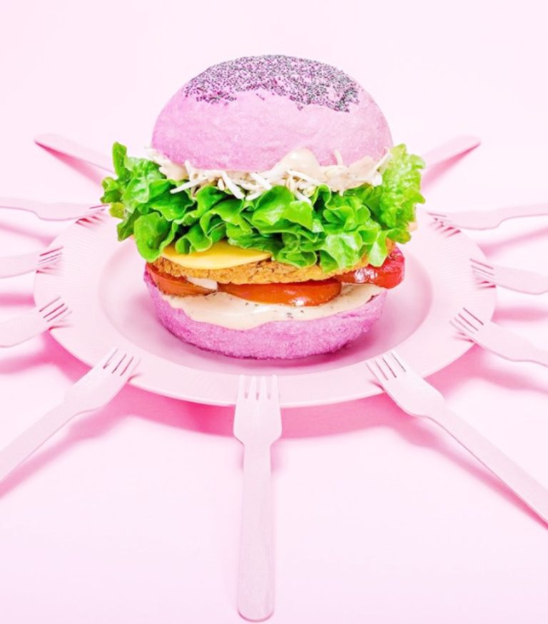 pink flower burger - Faded Spring