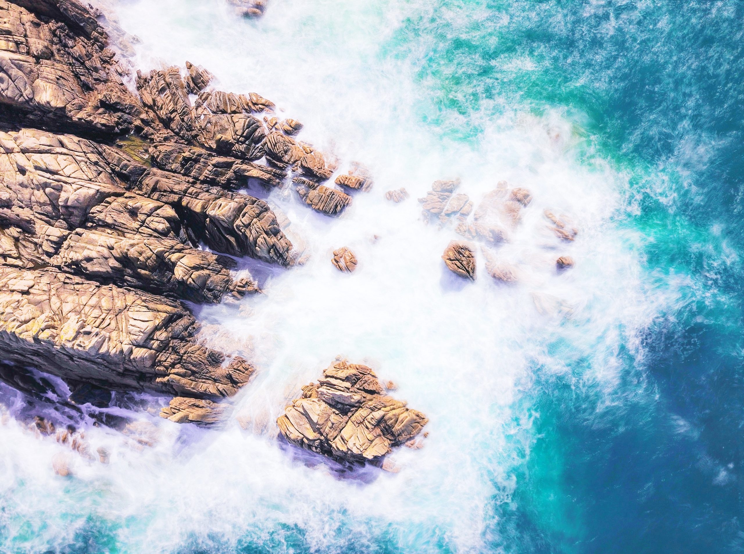 Boulder Strewn Islets Guernsey - Faded Spring